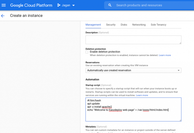 How to use the Startup Script in Google Compute Engine?
