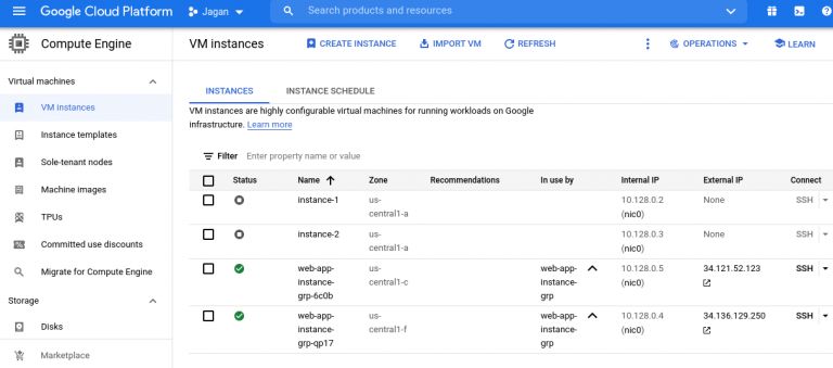 How to create Instance Groups in Compute Engine?