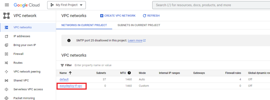 How to Create VPC Network using Terraform in Google Cloud