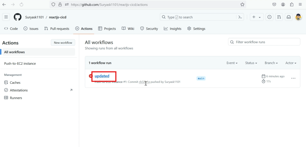 Setup Ci Cd Pipeline Using Github Actions For Reactjs Application Hosted On Aws Ec2
