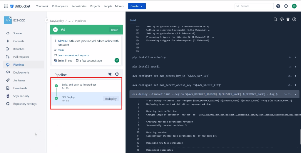 How to setup CI/CD pipeline to automate build and deploy ecs through bitbucket pipelines ...