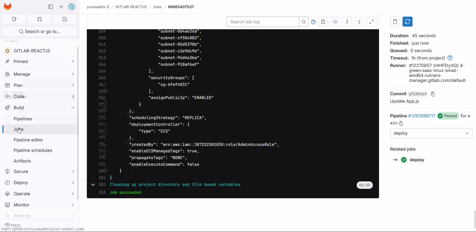 How to setup CI/CD pipeline to automate build and deployment to React js project on Gitlab ...